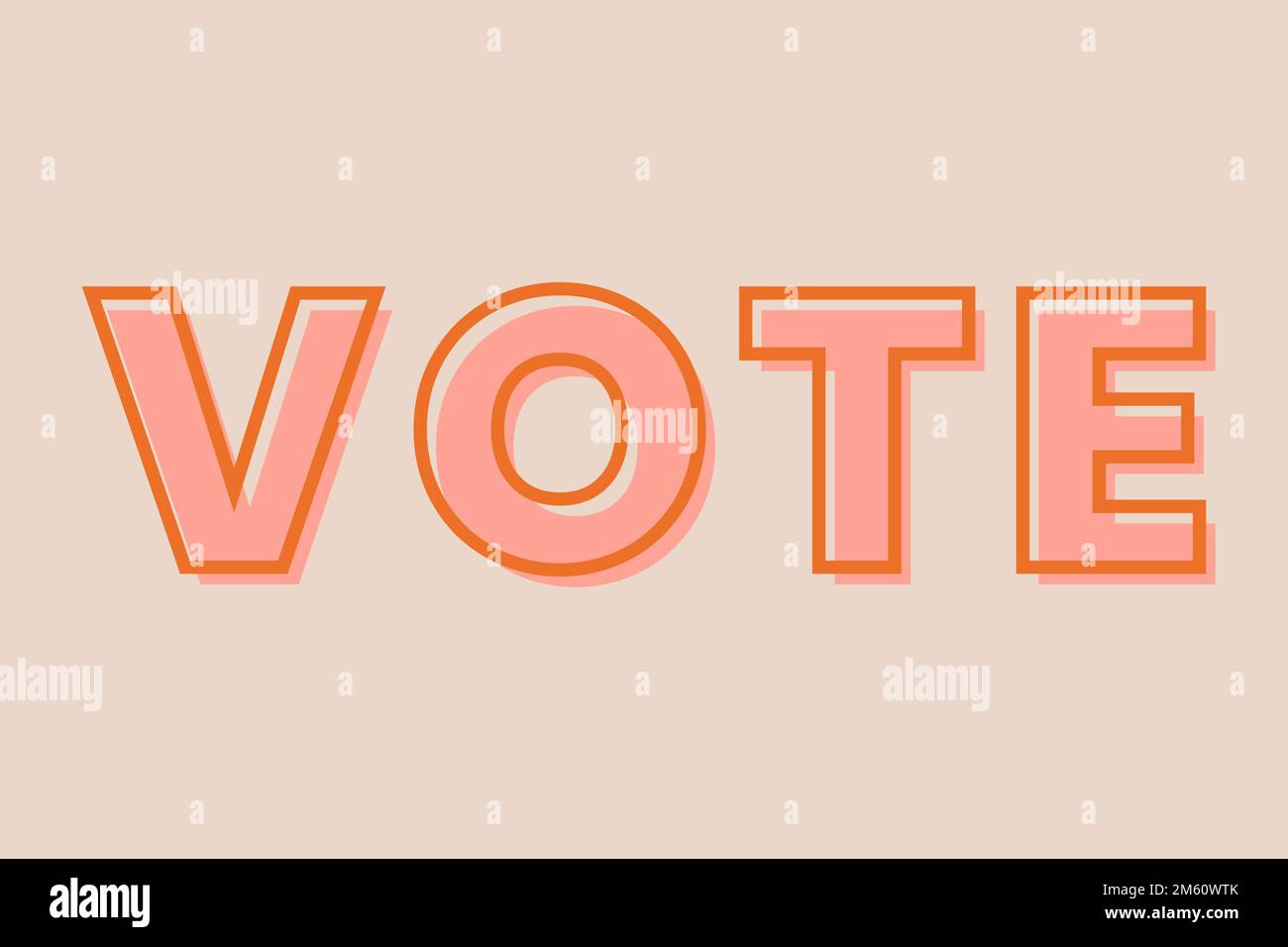 Vote typography on a pastel peach background vector Stock Vector Image ...