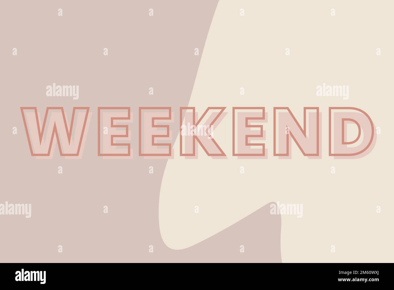 Weekend typography on a brown and beige background vector Stock Vector ...