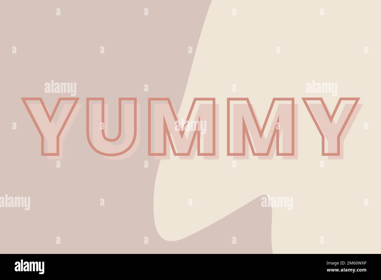 Yummy typography on a brown and beige background vector Stock Vector ...