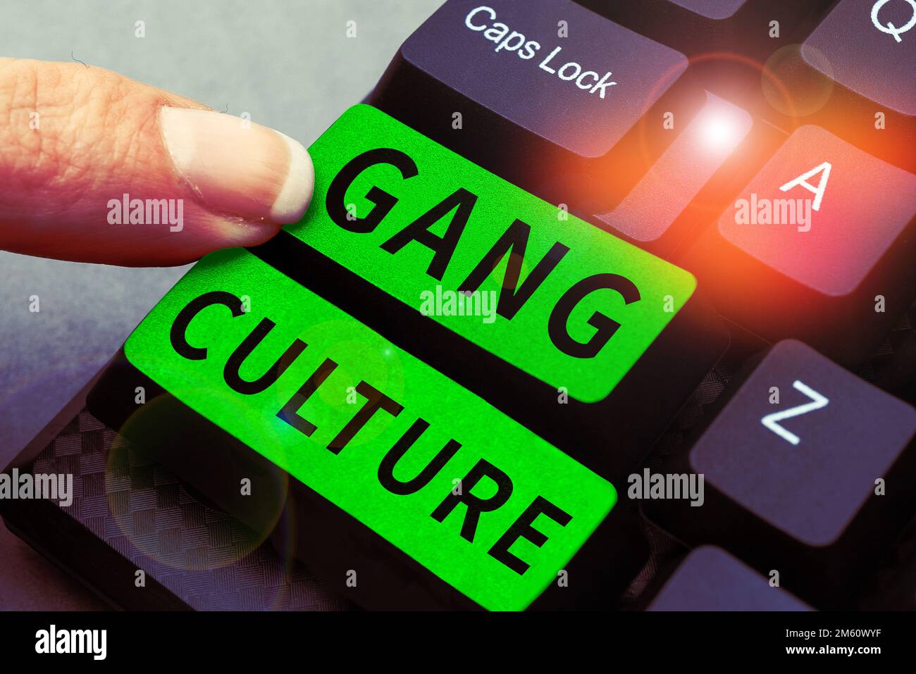 Conceptual caption Gang Culture. Word Written on particular ...