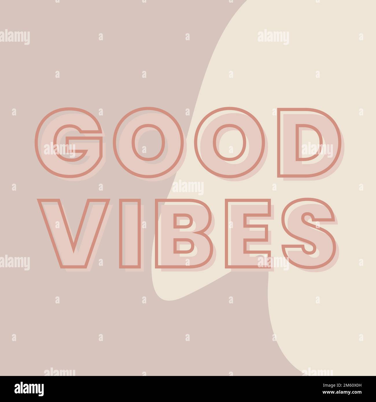 Good vibes typography on a brown and beige background vector Stock ...