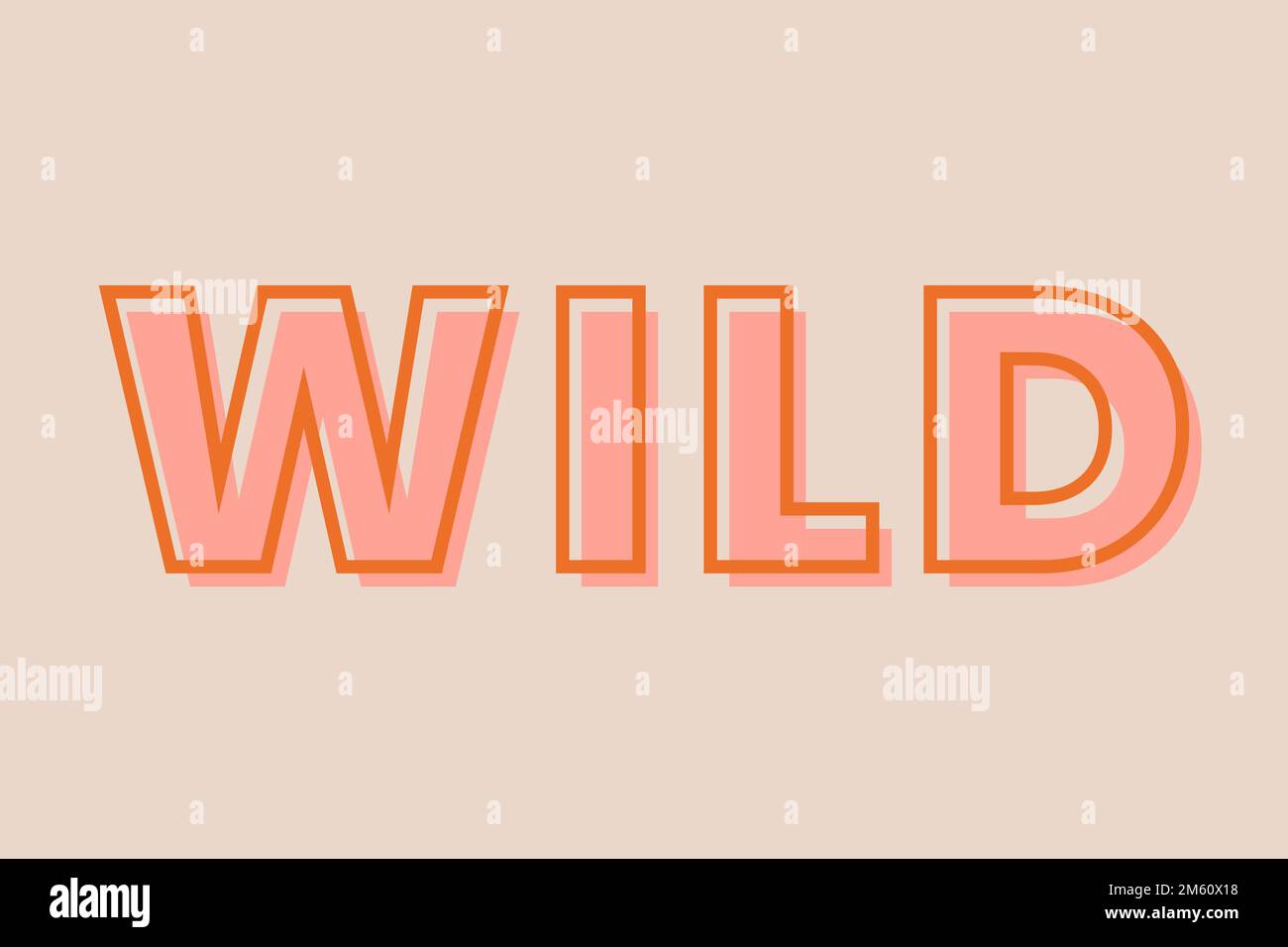 Wild typography on a pastel peach background vector Stock Vector Image ...
