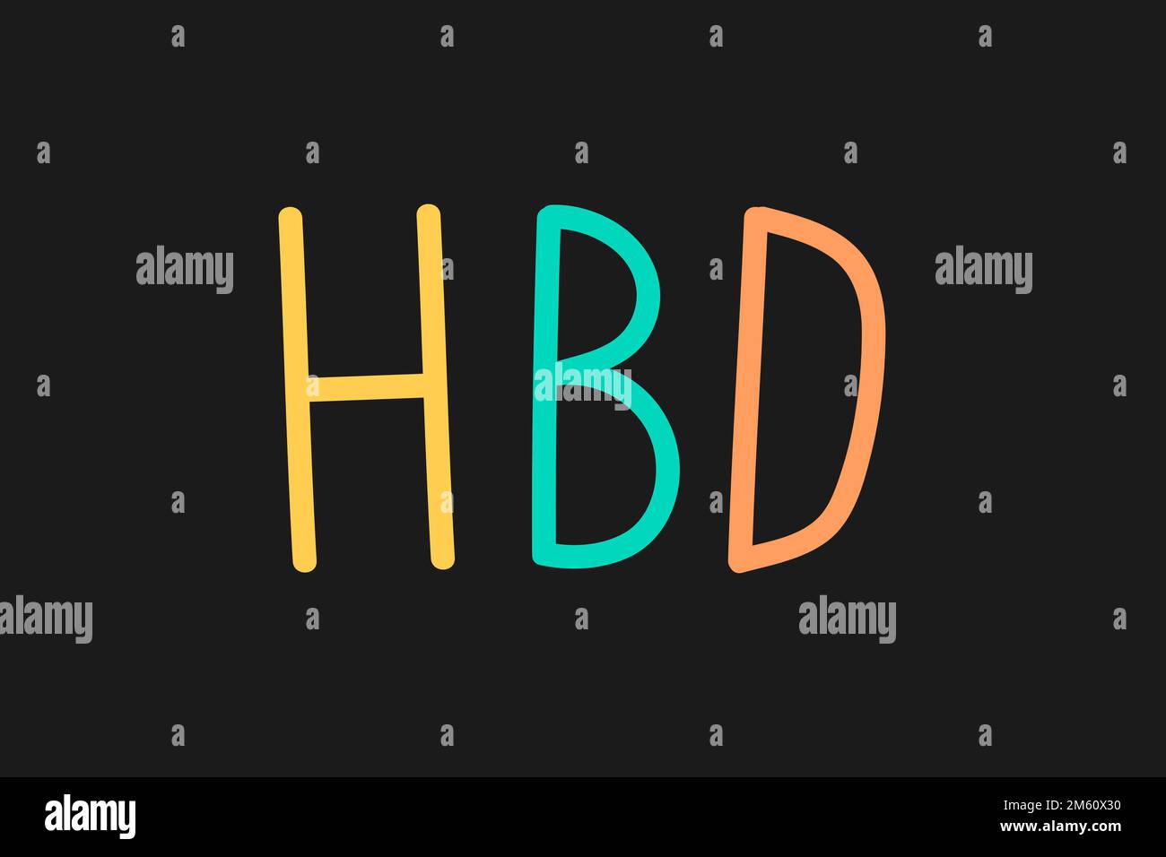 Colorful HBD typography on a black background vector Stock Vector Image ...