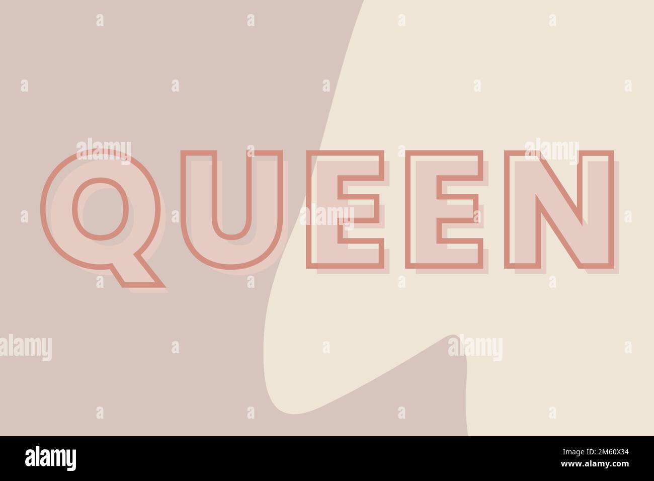 Queen typography on a brown and beige background vector Stock Vector ...