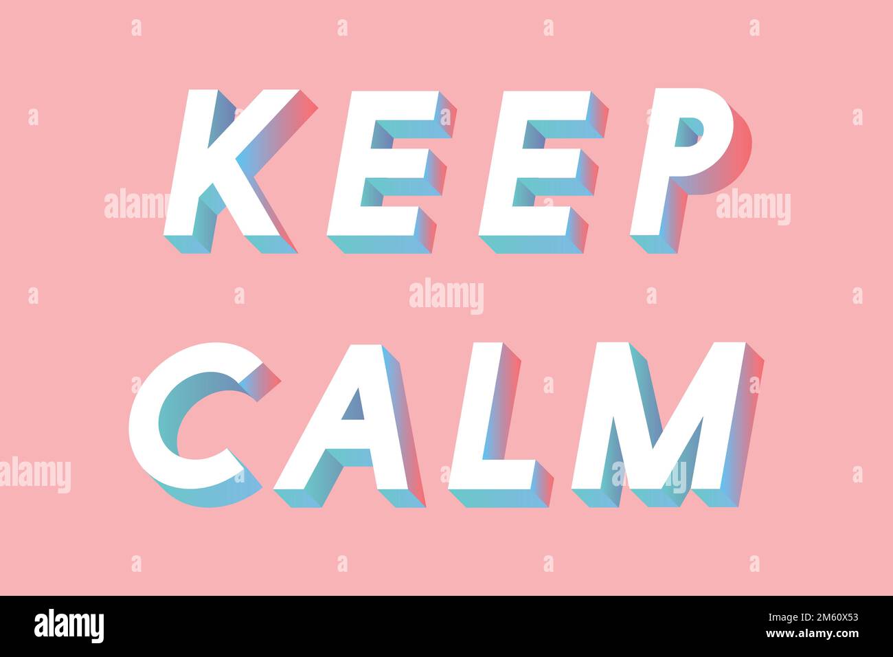 Keep calm lettering vector isometric font typography Stock Vector Image ...