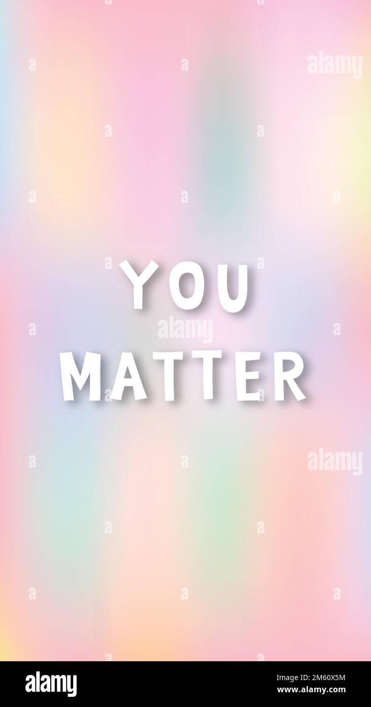 White you matter doodle typography on a pastel phone wallpaper vector ...