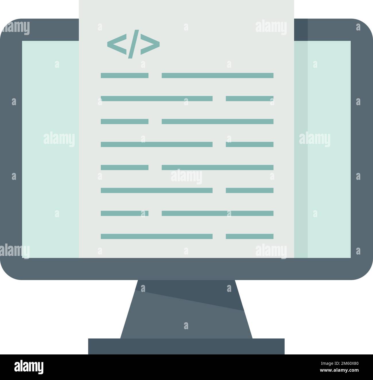 Pc programming icon flat vector. Web computer monitor. Digital programming isolated Stock Vector ...