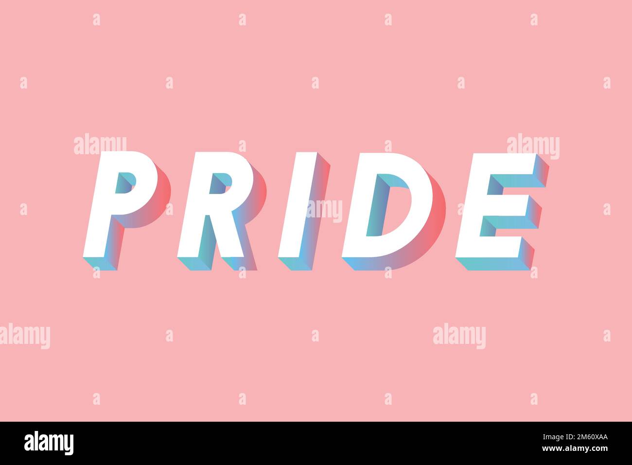 Pride word art vector 3d isometric font gradient shadow Stock Vector ...