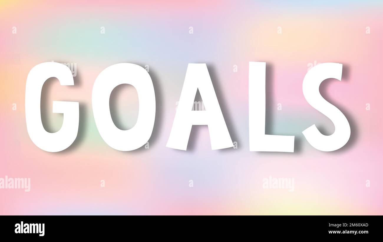 Goals doodle typography on a pastel background vector Stock Vector ...