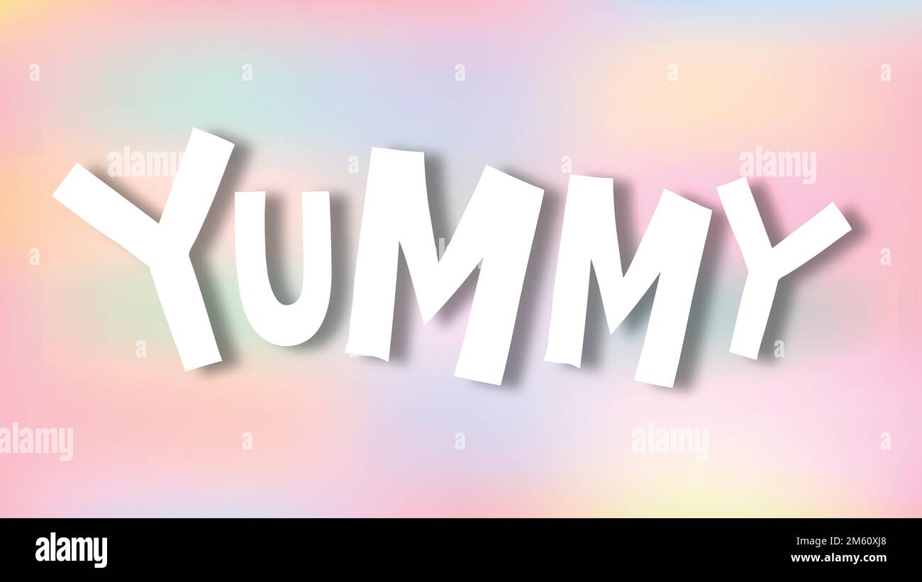 Yummy doodle typography on a pastel background vector Stock Vector ...