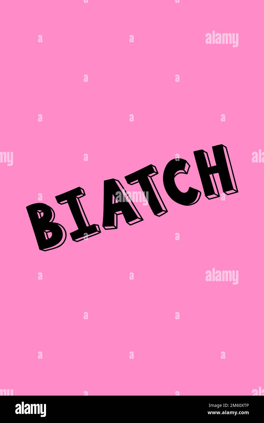 Word biatch text vector typography font Stock Vector Image & Art - Alamy