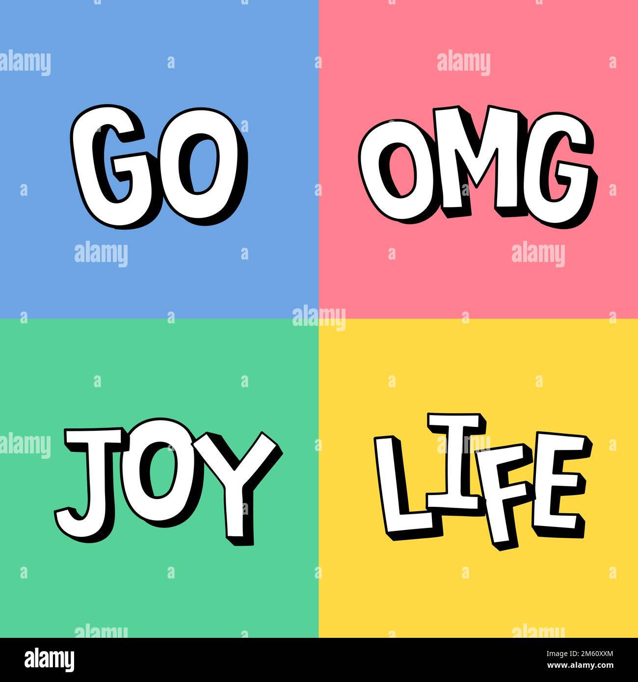 Bold words shadow typography vector Stock Vector Image & Art - Alamy