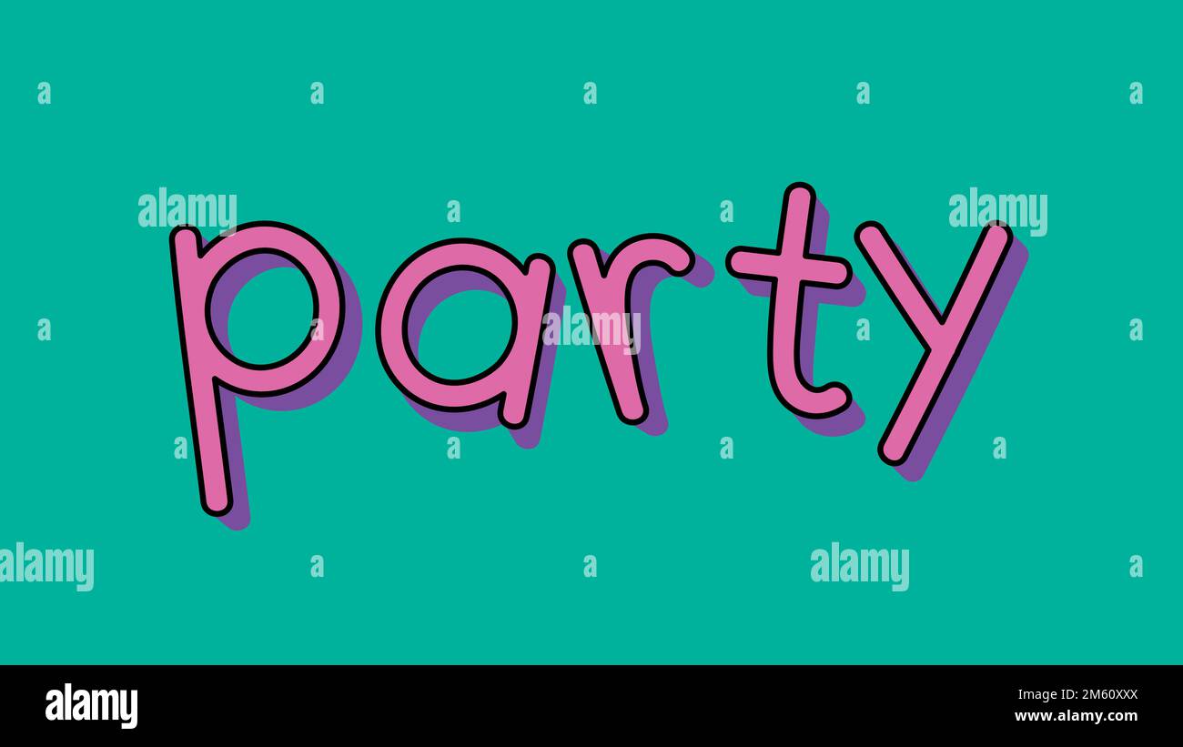 Purple party typography on a green background vector Stock Vector Image ...