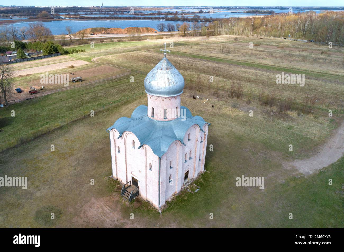 Medieval Church of the Transfiguration on Nereditsa (1198) in rural ...