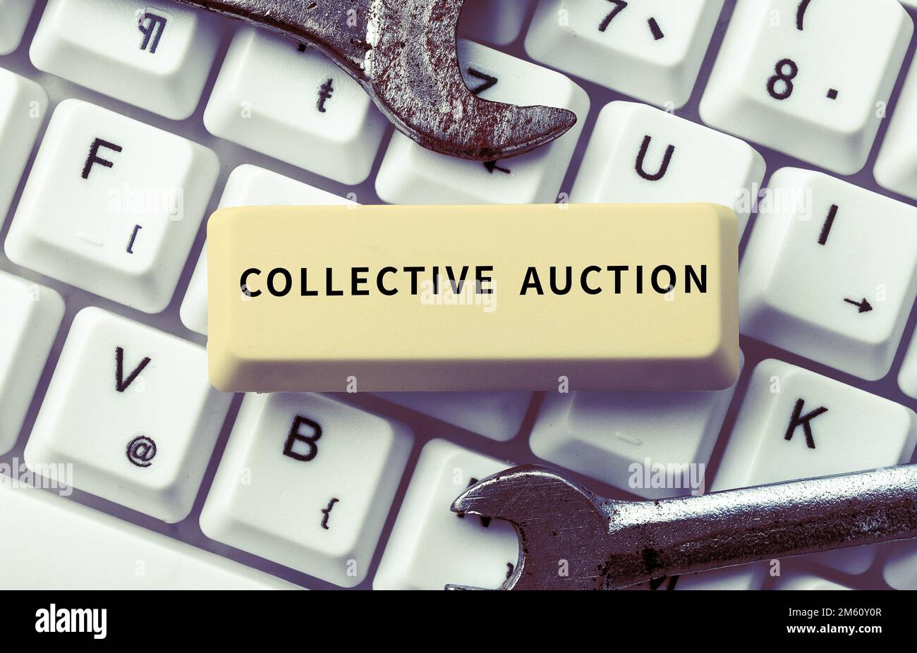 Text caption presenting Collective Auction. Business idea Gathering and ...
