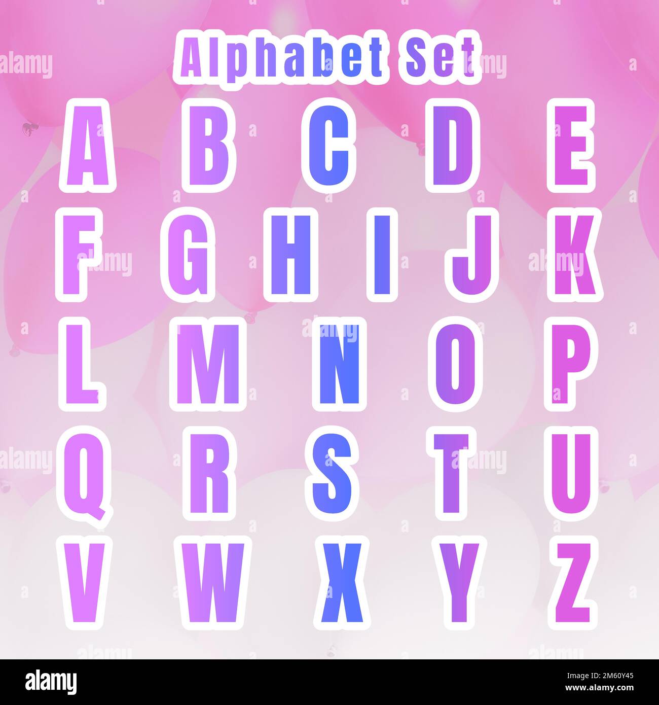 Vector gradient alphabet letter font set Stock Vector Image & Art - Alamy
