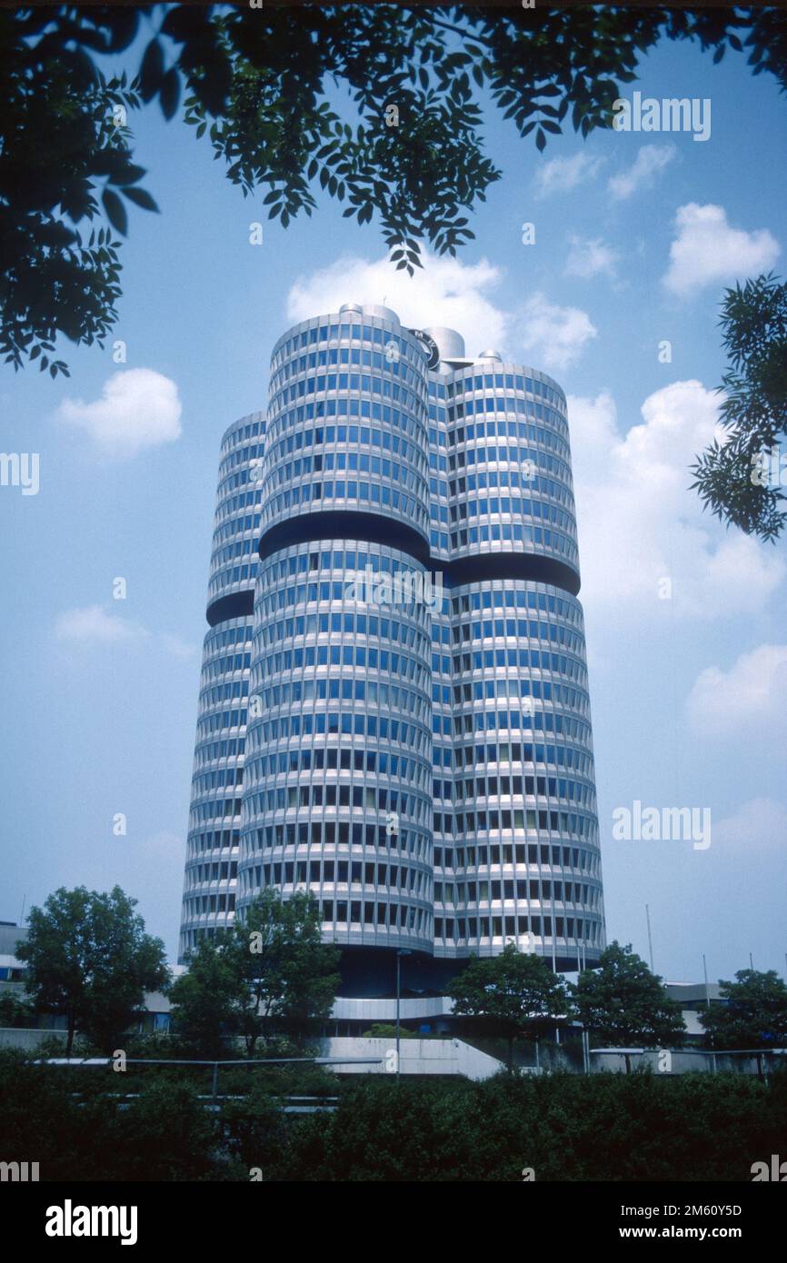 BMW headquarters building in 1982, Munich, Bavaria, Germany Stock Photo ...