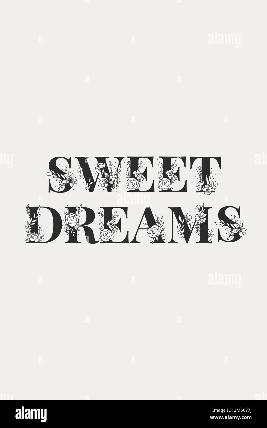 Girly Sweet Dreams word typography lettering vector Stock Vector Image ...