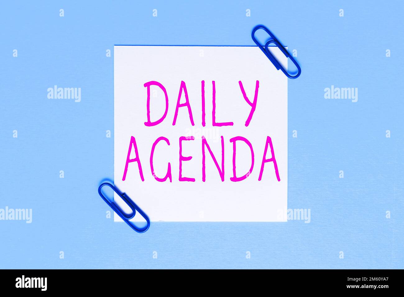 Inspiration showing sign Daily Agenda. Word Written on To do list of ...