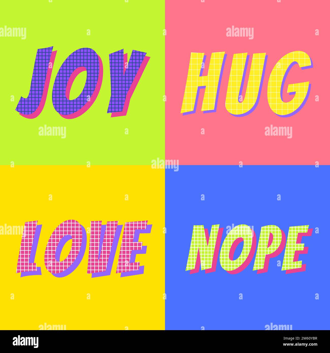 Text collection funky color vector Stock Vector Image & Art - Alamy