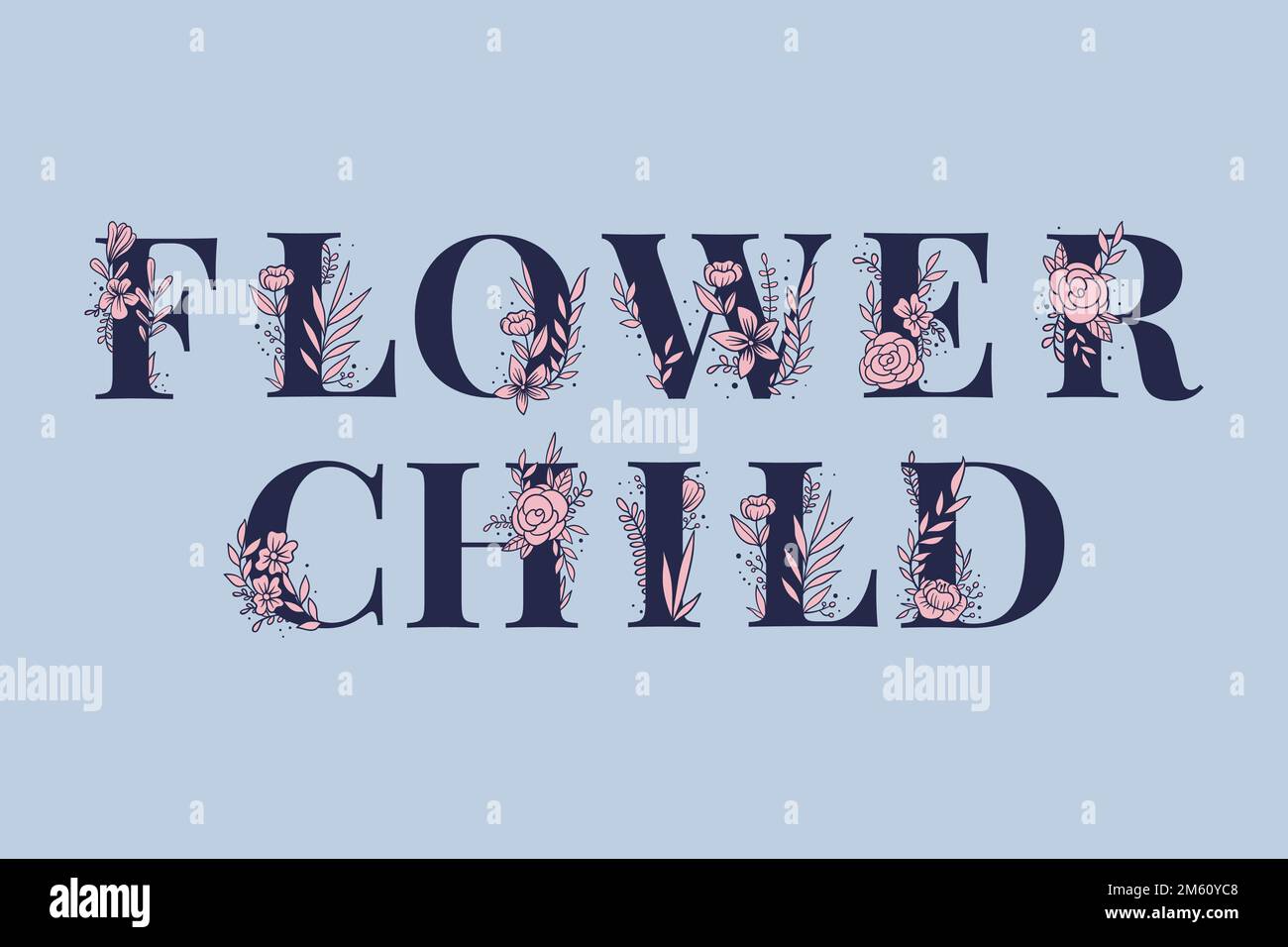 Flower Child word typography lettering vector Stock Vector Image & Art ...