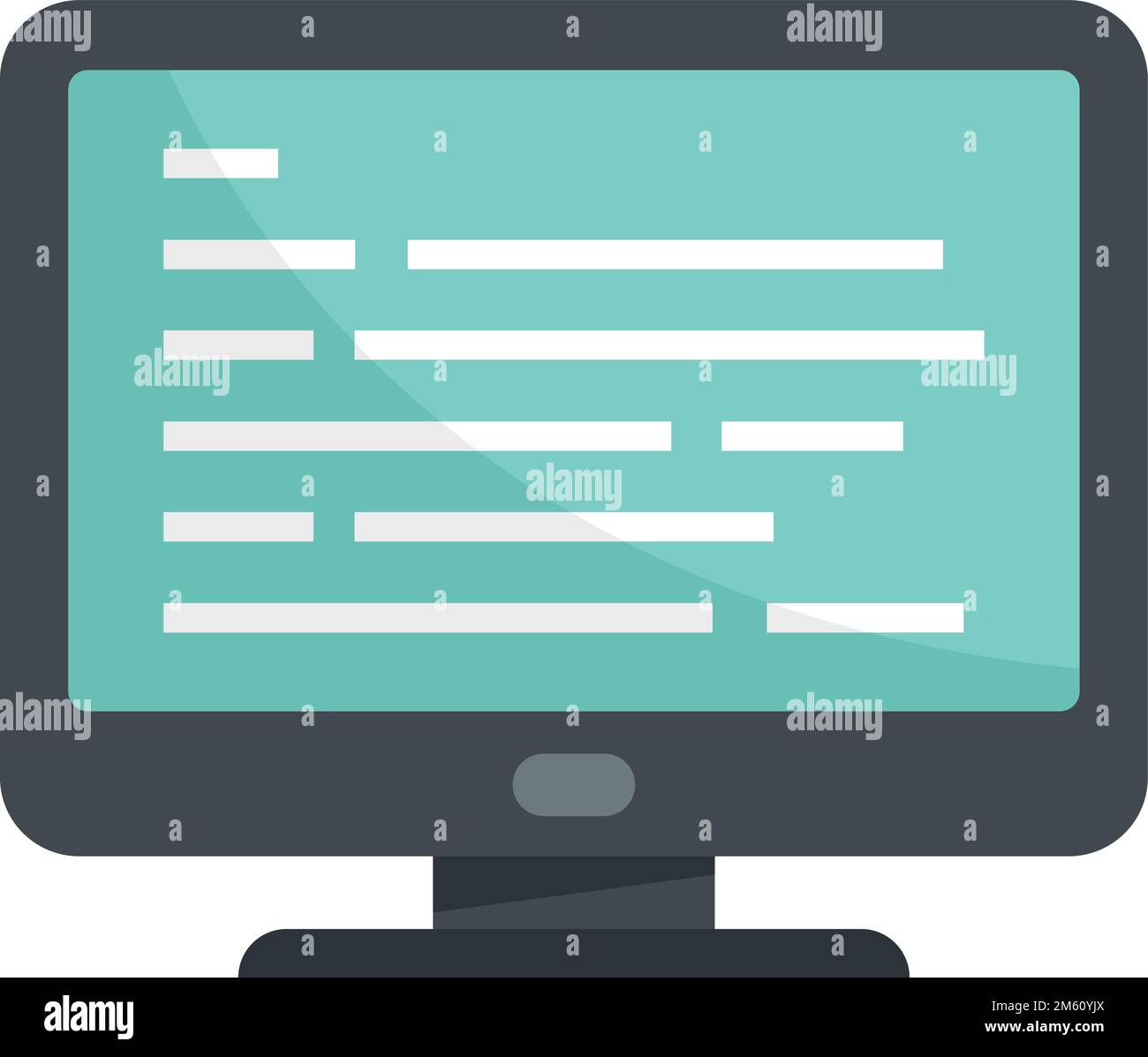 Programming monitor icon flat vector. Computer web software. Screen ...