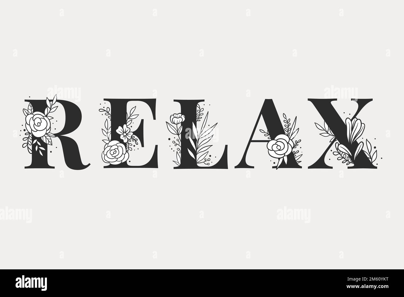 Relax flower font typography and lettering vector Stock Vector Image ...