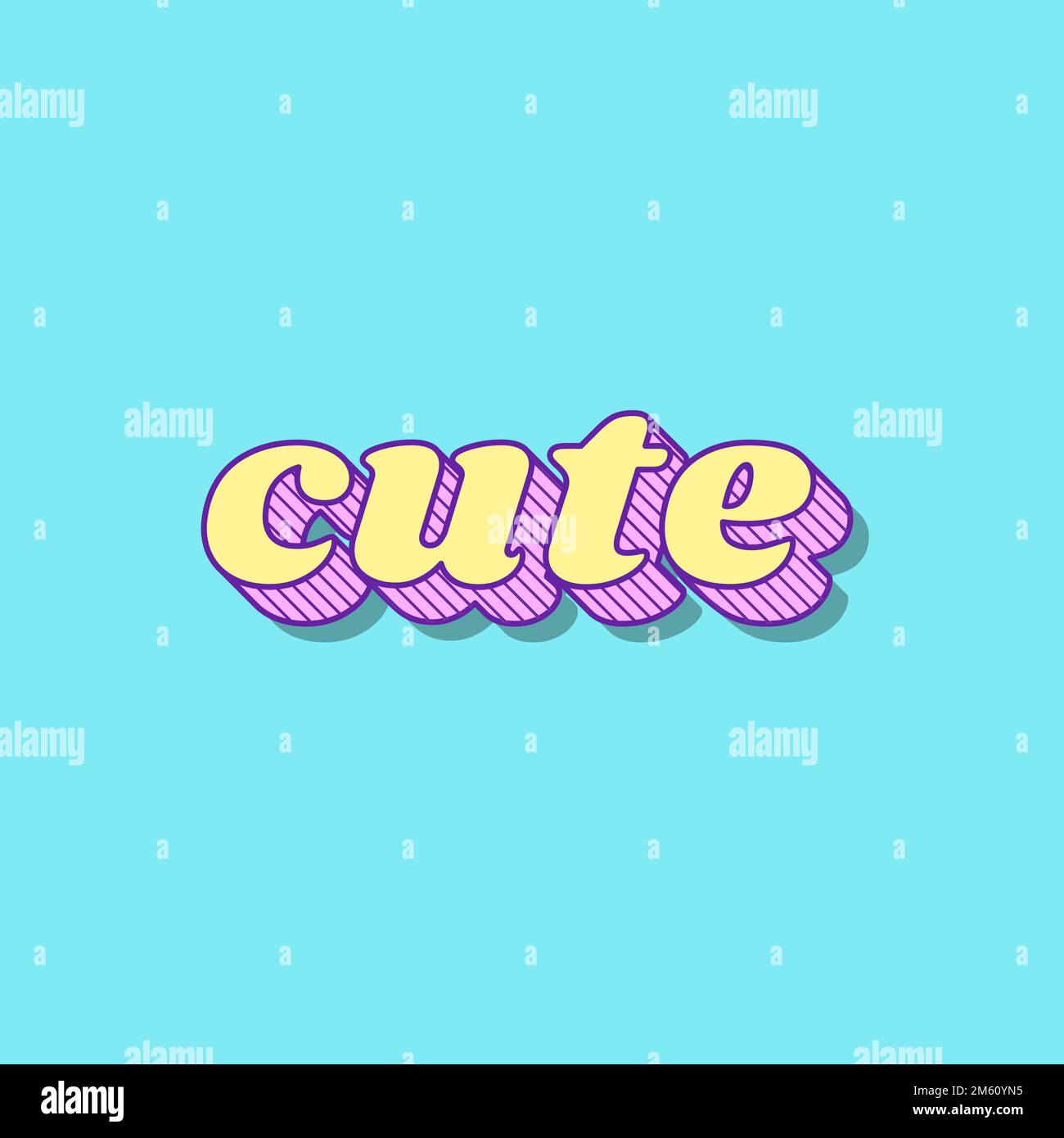 Cute retro 3D shadow bold typography illustration Stock Vector Image ...