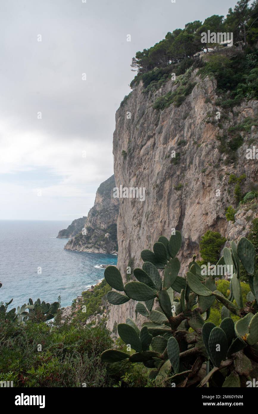 A vertical shot of a beautiful sea in Capri, Italy Stock Photo - Alamy