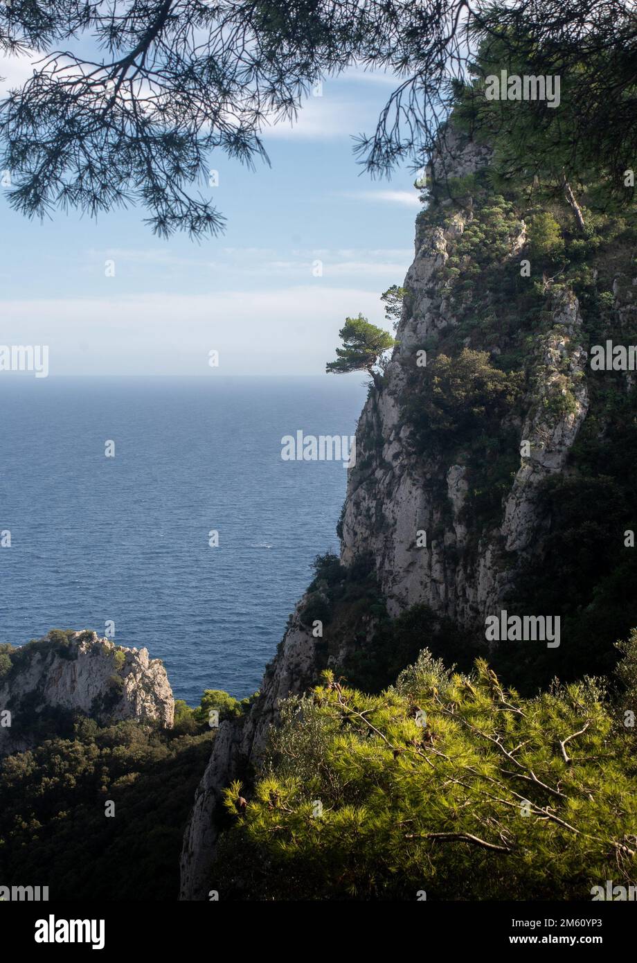 A vertical shot of a beautiful sea in Capri, Italy Stock Photo - Alamy