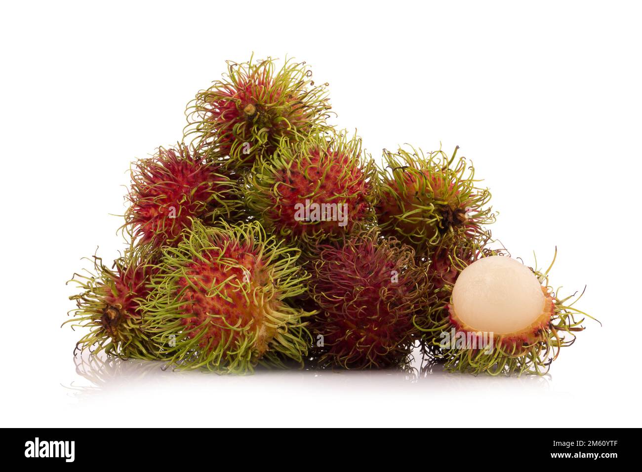 fresh rambutan isolate on white background Stock Photo - Alamy