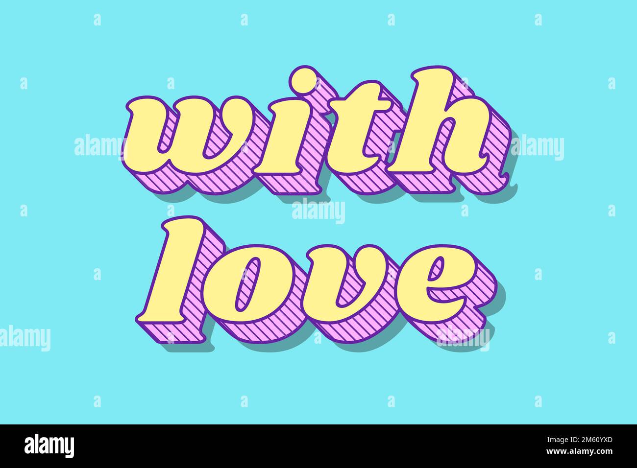 With love retro bold love theme font style illustration Stock Vector ...