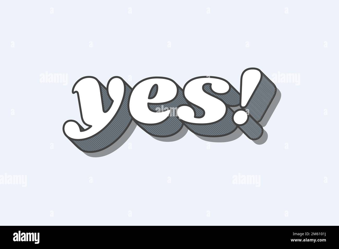 Yes! word funky typography vector Stock Vector Image & Art - Alamy