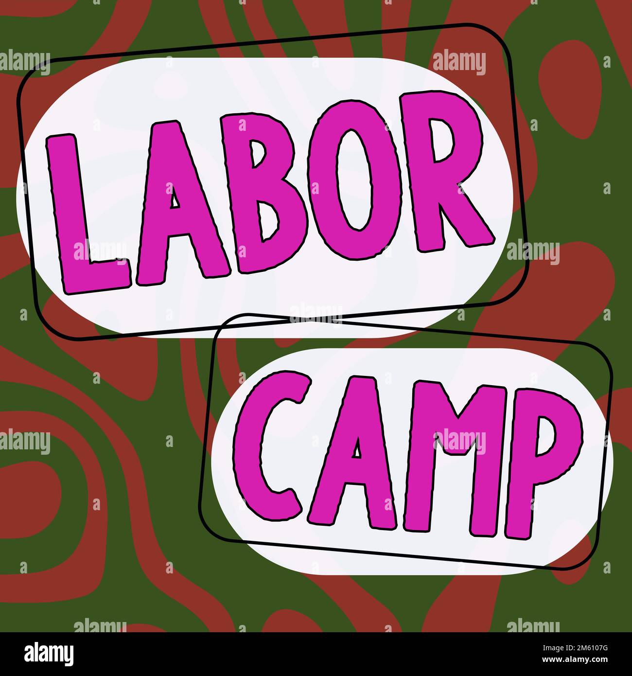 Sign displaying Labor Camp. Business overview a penal colony where ... Sign displaying Labor Camp. Business overview a penal colony where ...