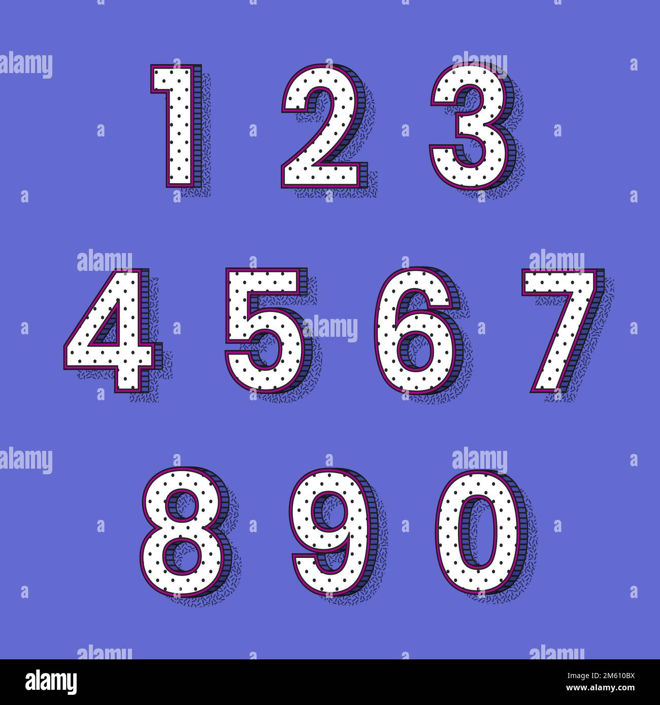 Isometric halftone font numbers 0-9 vector set Stock Vector Image & Art ...