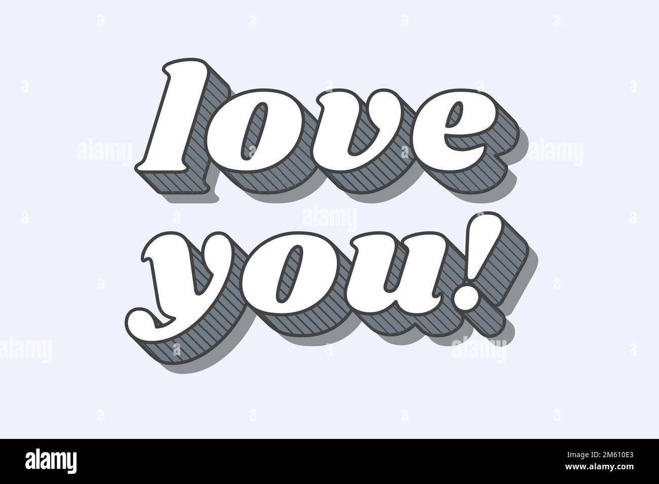 Love you! retro bold love theme font style illustration Stock Vector ...