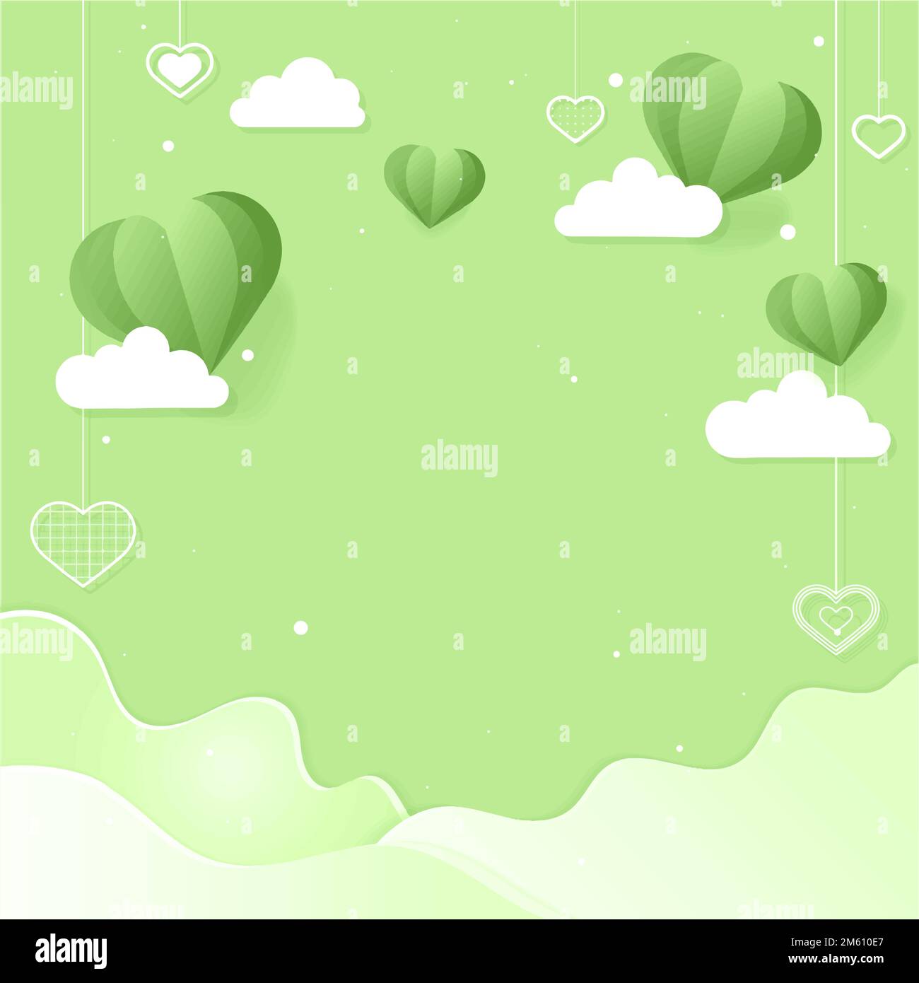 Vector hanging hearts green background Stock Vector Image & Art - Alamy