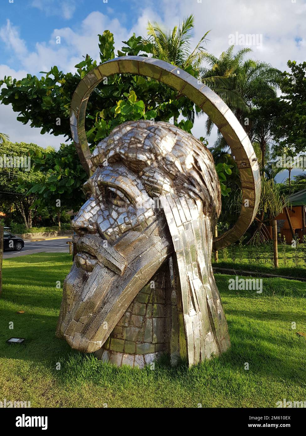 A statue of Jesus Christ on the island of Ilhabela in Brazil Stock ...