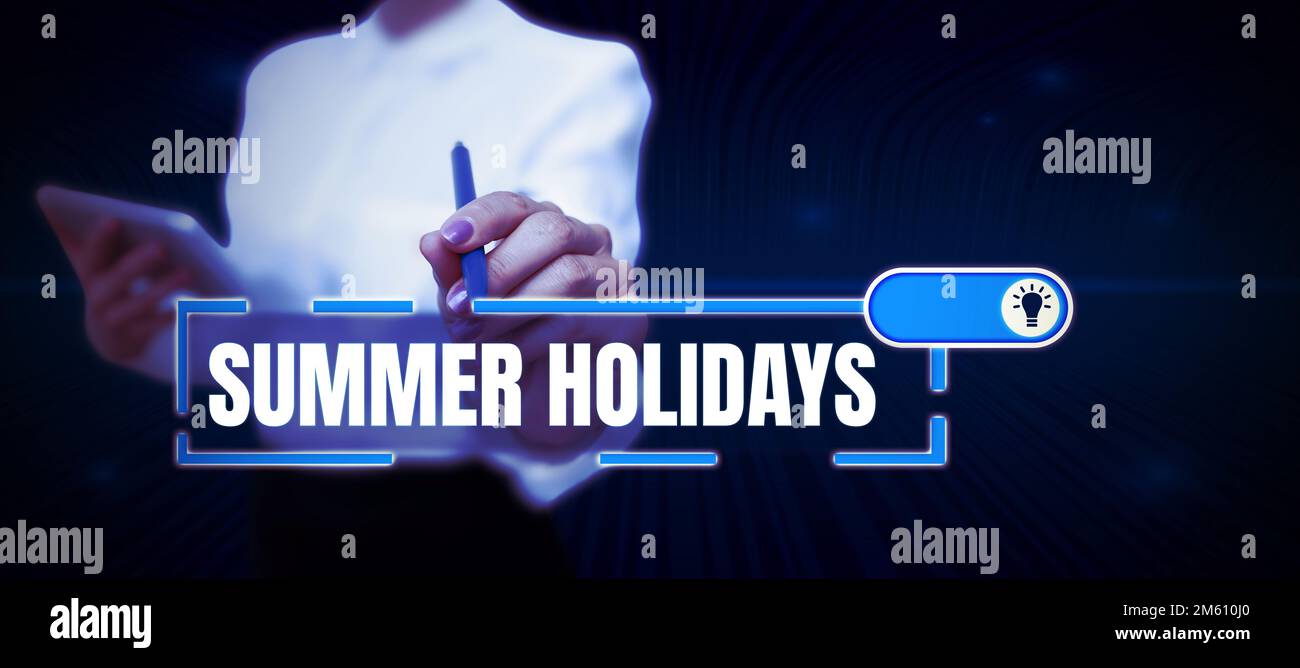 Inspiration showing sign Summer Holidays. Internet Concept Vacation ...