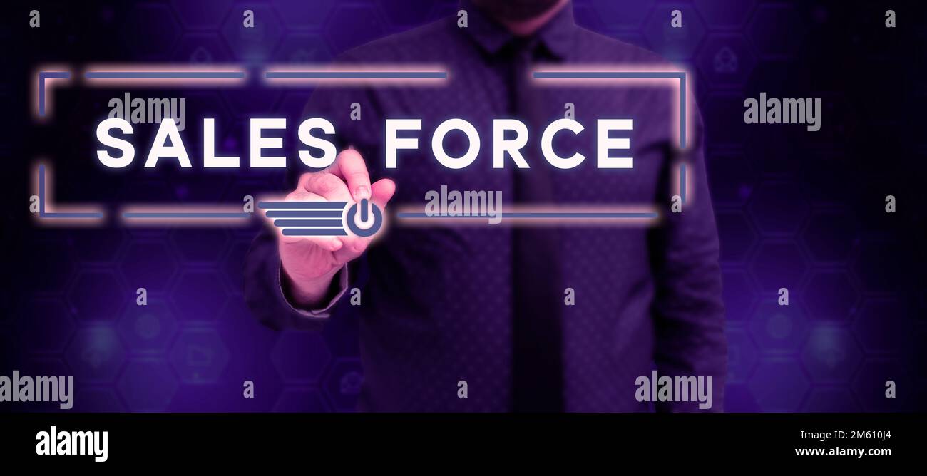 Text caption presenting Sales Force. Business overview they are ...