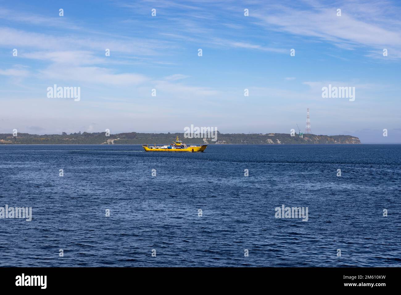 Ferry ride from Pargua to Chacao for visiting Chiloé (Isla Grande de ...