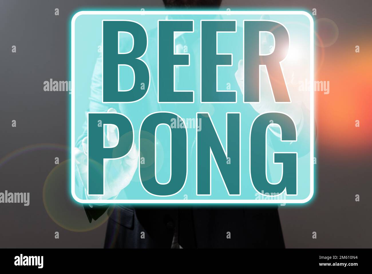 Hand writing sign Beer Pong. Business showcase a game with a set of ...