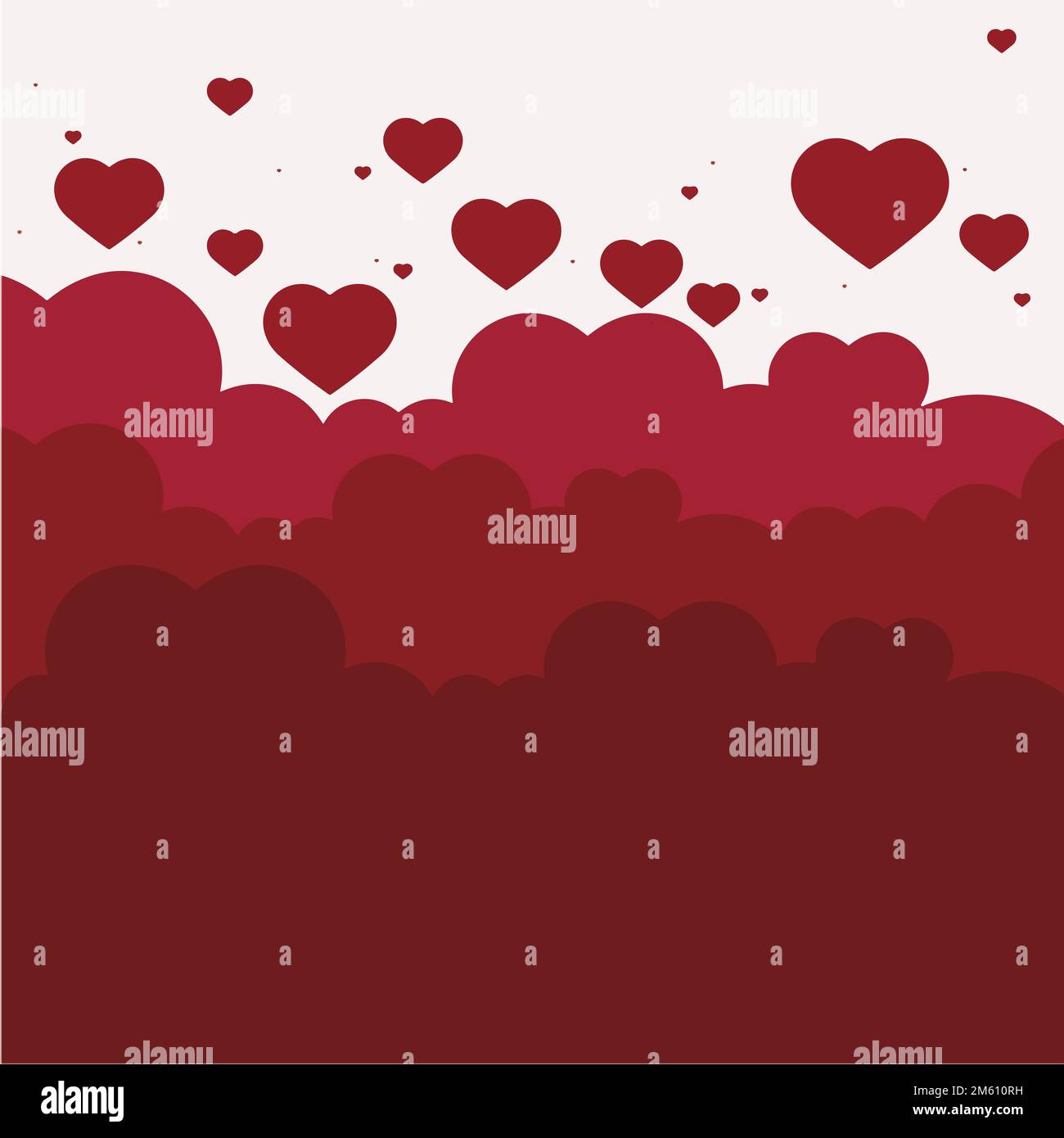 Vector heart cloud pattern red background Stock Vector Image & Art - Alamy