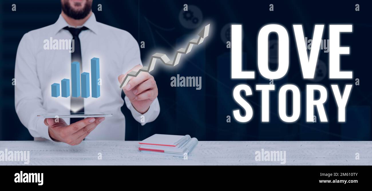 Text caption presenting Love Story. Concept meaning it is something ...