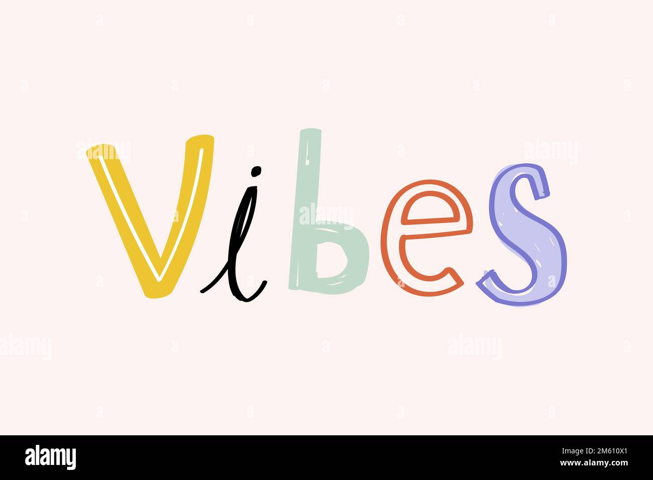 Vibes word vector doodle hand-lettering font typography Stock Vector ...