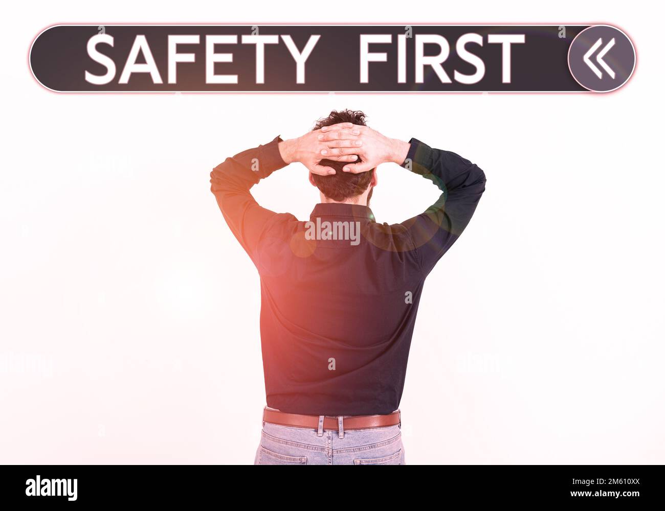 Text sign showing Safety First, Business concept Avoid any unnecessary ...