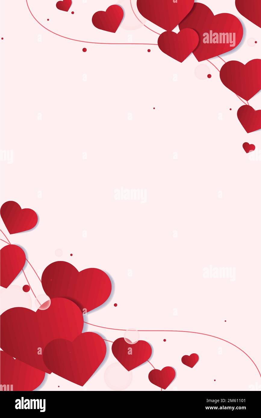 Red heart border background vector Stock Vector Image & Art - Alamy