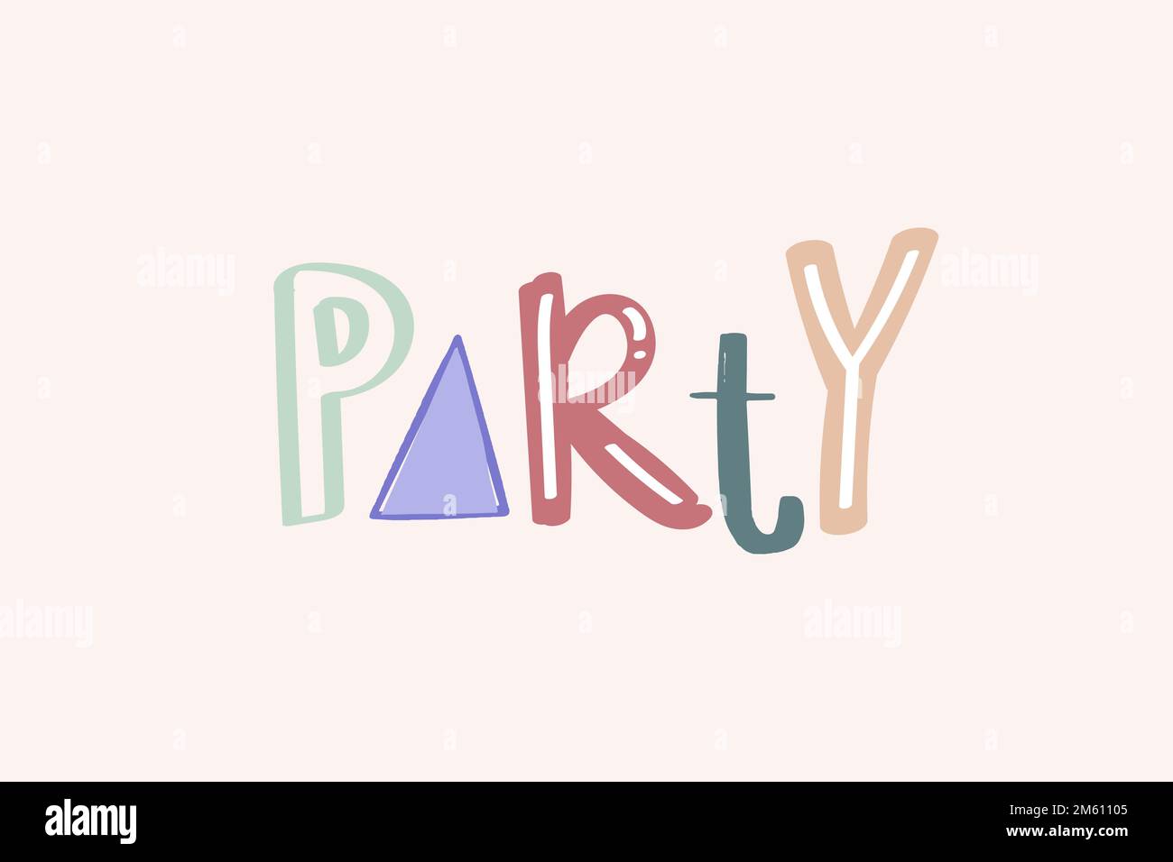 Word art vector party doodle lettering colorful Stock Vector Image ...
