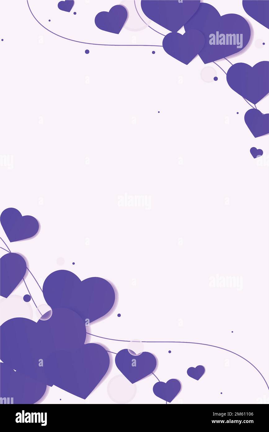 Vector purple heart side border background Stock Vector Image & Art - Alamy