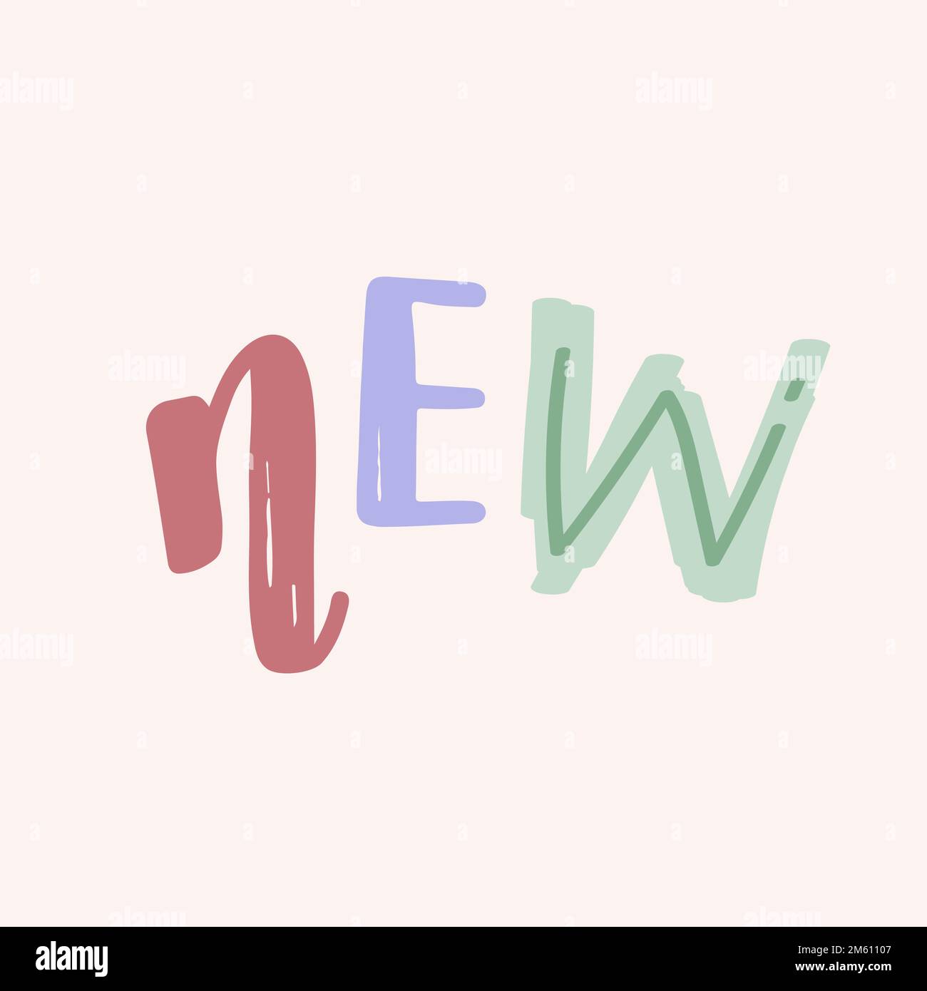 New word vector doodle hand-lettering typography Stock Vector Image ...